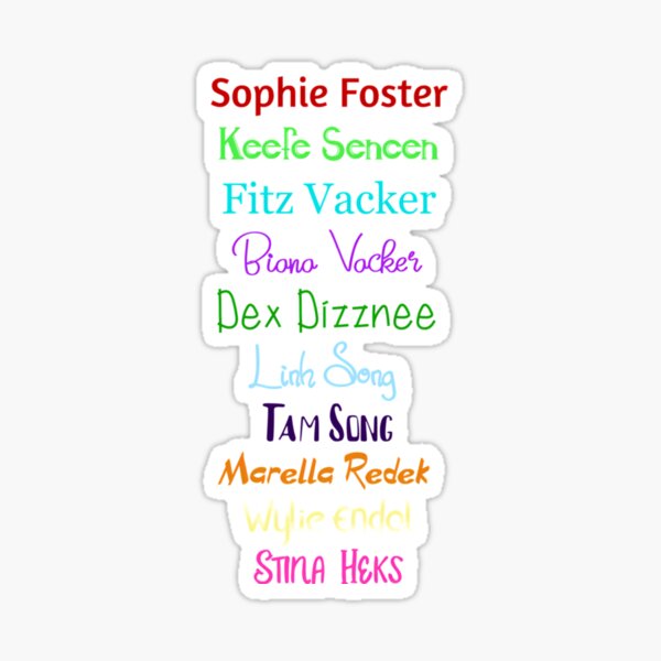 "Nombres De Personajes Principales De KOLC " Sticker for Sale by ...