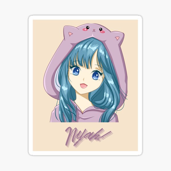 "Nyah Anime Girl" Sticker for Sale by RoninBlade | Redbubble