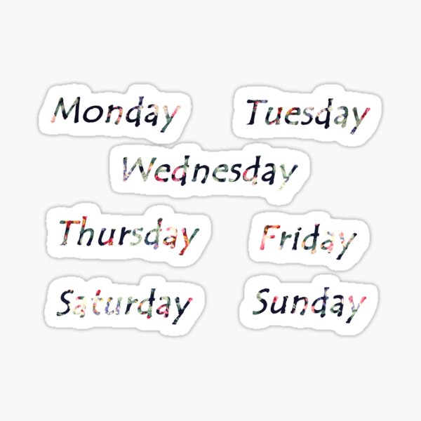 Days Of The Week Stickers | Redbubble