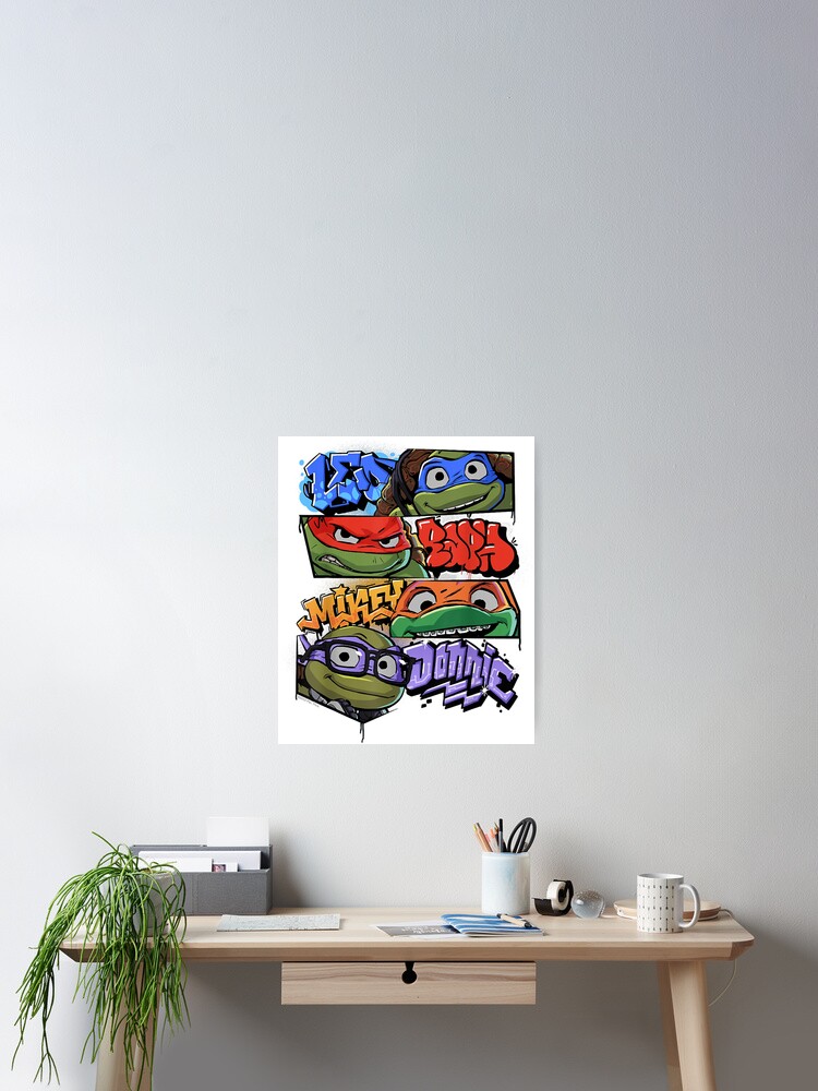 "Teenage Mutant Ninja Turtles Mutant Mayhem Graffiti Names ," Poster ...