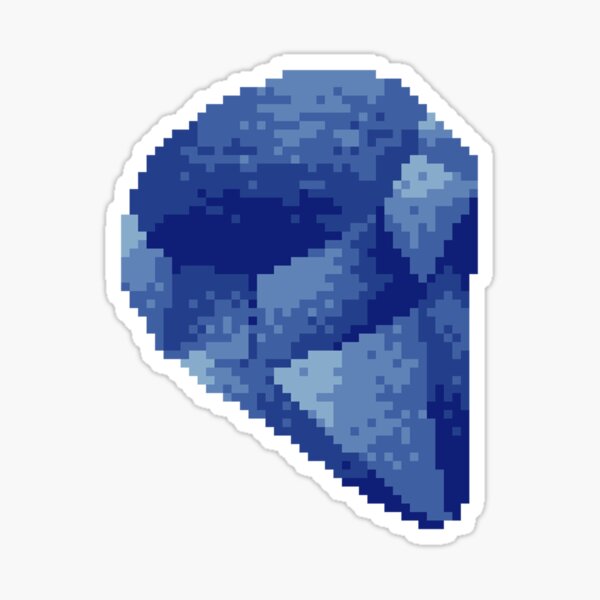 "Sapphire Crystal Pixel Art / September Birthstone Pixel Art" Sticker ...