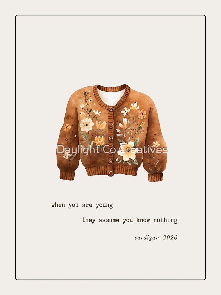 "cardigan taylor swift poster, sticker" Poster for Sale by Daylight Co ...