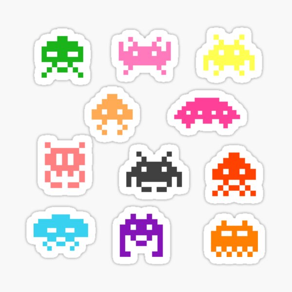"Space invaders " Sticker for Sale by KetiaArtWorld | Redbubble