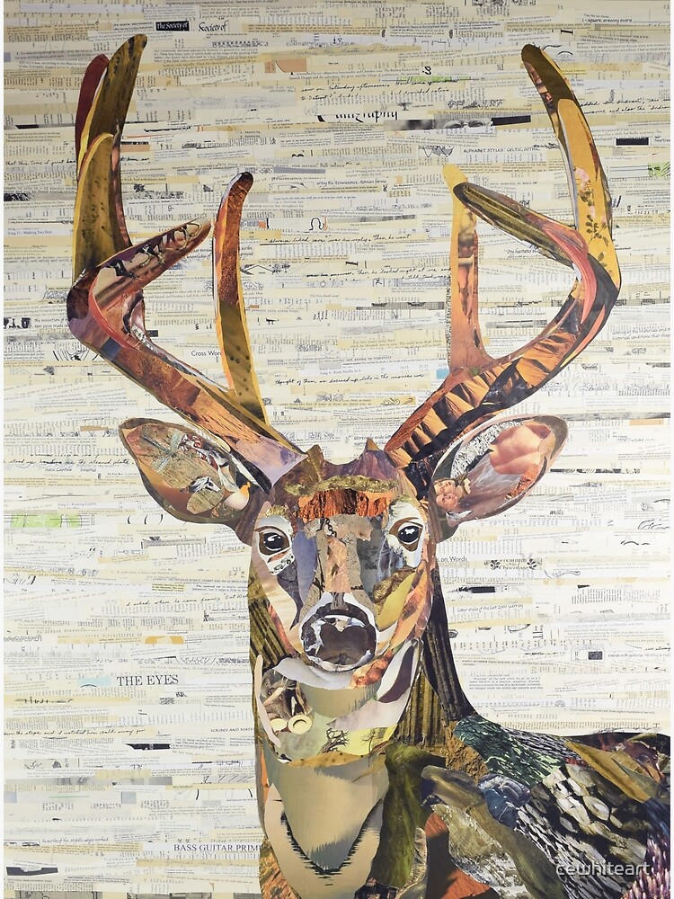 "Whitetail Deer or Buck Collage Art by C.E. White" Art Print for Sale ...
