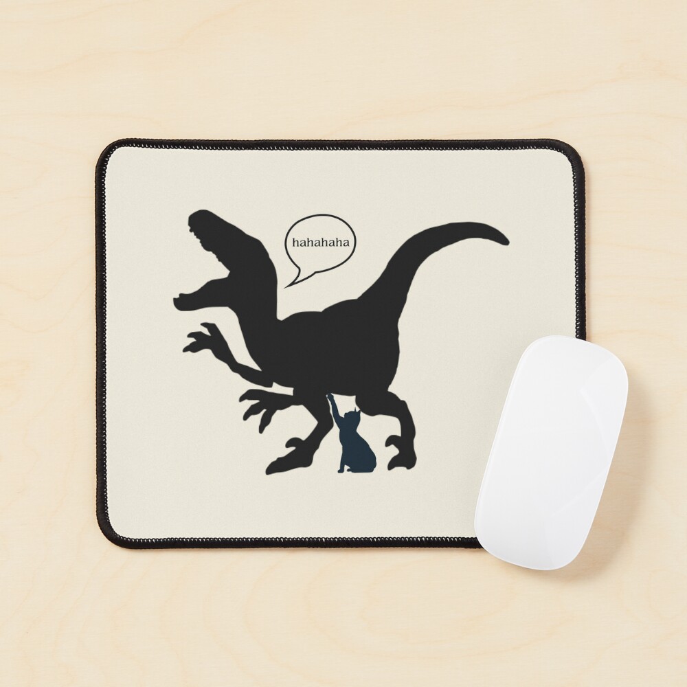 "Tickling Dinosaur - Funny T. rex and Cat Silhouette" Sticker for Sale ...