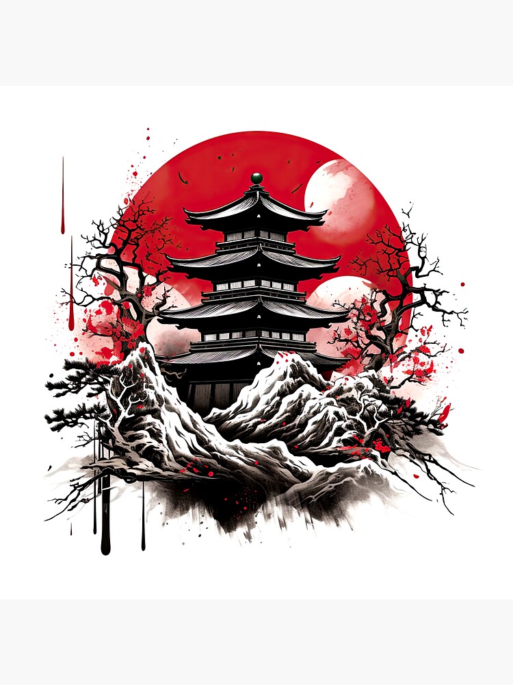 "Japanese Castle Eternal Harmony" Sticker for Sale by eyestetix | Redbubble