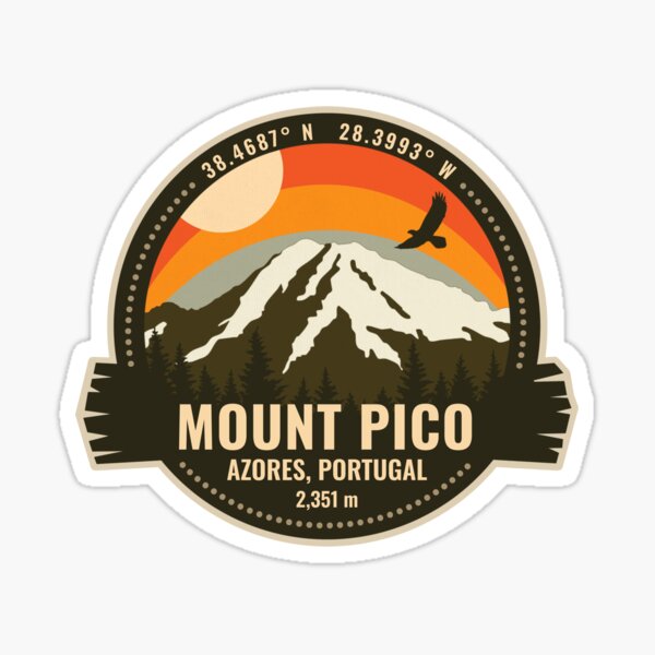 "Mount Pico volcano Ilha do Pico Azores Portugal Volcano Retro Vintage ...