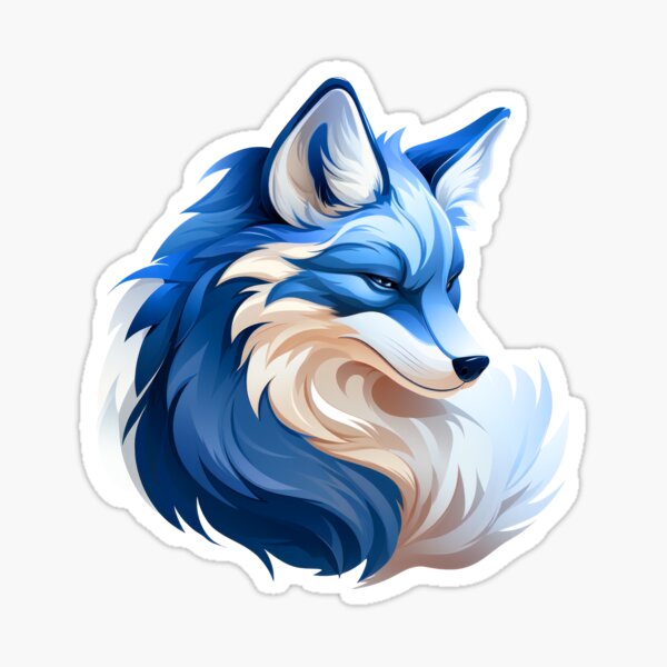 "Blue fox logo" Sticker for Sale by FoxIsland | Redbubble