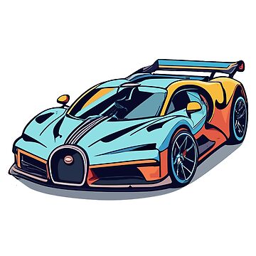 "Bugatti Bolide - Cartoon Design" Sticker for Sale by PoppinDesigner ...