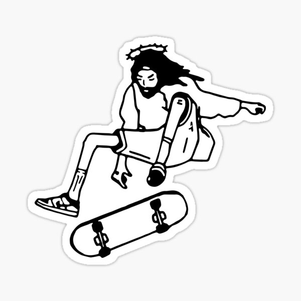 "Skater Jesus" Sticker for Sale by isabianchi | Redbubble