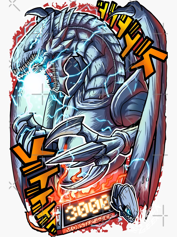 "Blue Eyes White Dragon" Sticker for Sale by TheMonsterGeek | Redbubble