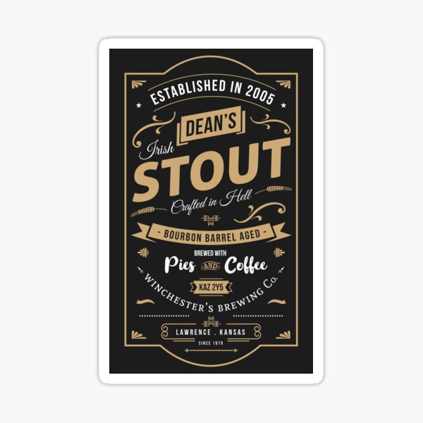 "Dean's Irish Stout" Sticker for Sale by Plan8 | Redbubble