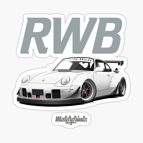 "RWB 993 (white)" Sticker for Sale by MotorPrints | Redbubble