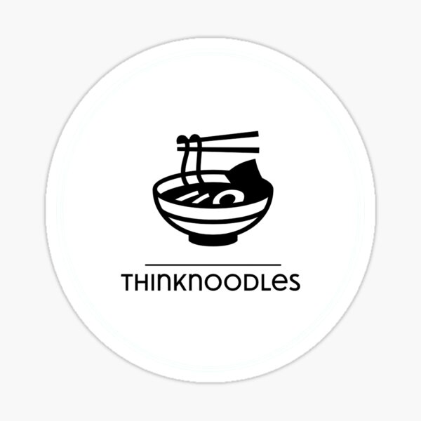 "thinknoodles" Sticker for Sale by PopPizzazz | Redbubble