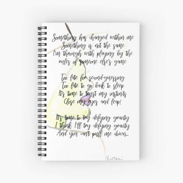 "Elphaba, Defying Gravity, Wicked" Spiral Notebook by etav | Redbubble
