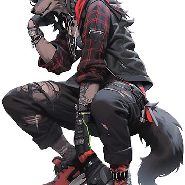 "A punk rock furry Werewolf anthropomorphic hybrid wolf creature manga ...