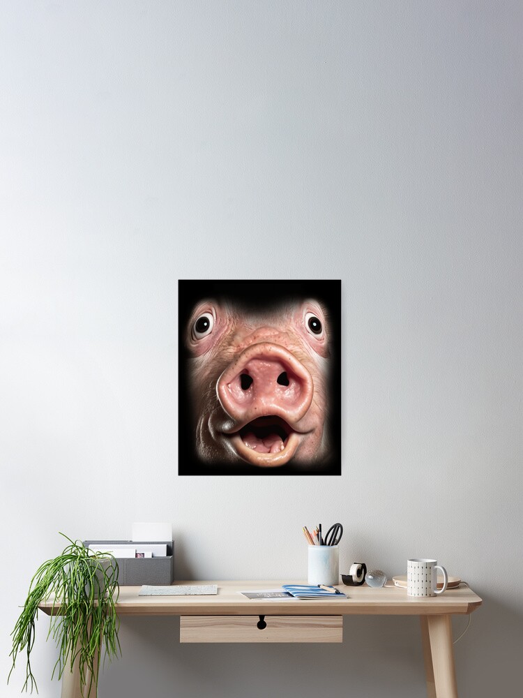 "Funny Surprised Pig Face Meme Big Troll Hog Piggy Face" Poster for ...