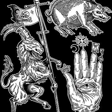 "Occult Satanic 666 Metalhead Gothic Witchy Baphomet Halloween Drawings ...