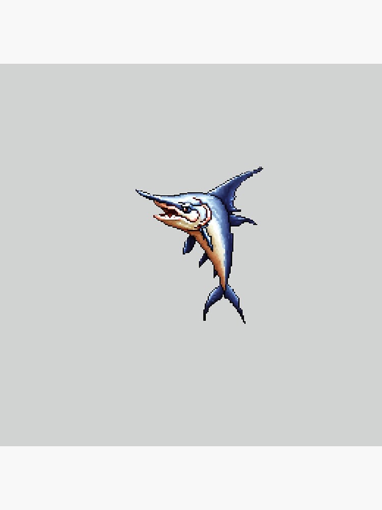 "Pixel Art Marlin Swordfish Design Print " Greeting Card for Sale by ...