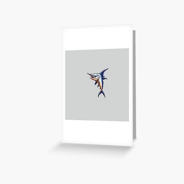 "Pixel Art Marlin Swordfish Design Print " Greeting Card for Sale by ...