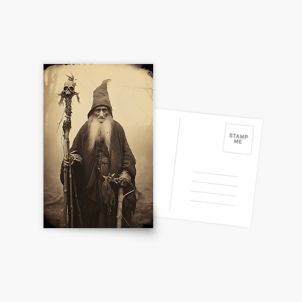 "Scary Halloween Vintage Old Photo Shaman" Sticker for Sale by ...