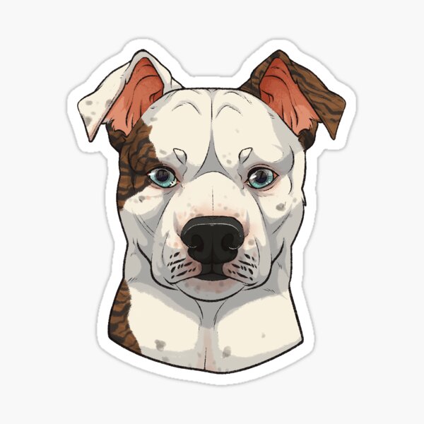 "pittie sticker" Sticker by Ikebee | Redbubble