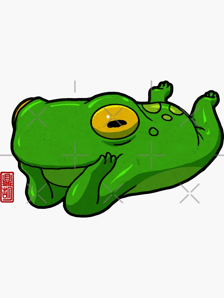 "flirty and cute frog" Sticker for Sale by DingHuArt | Redbubble