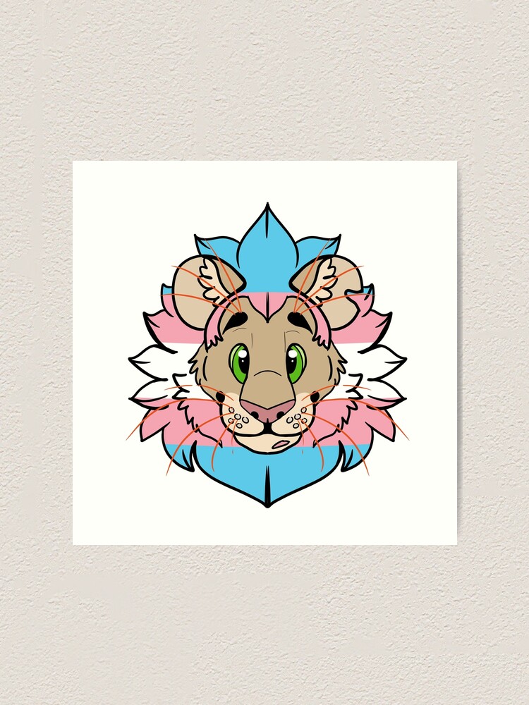 "Trans Pride Lion (Trans man)" Art Print by NyxTheWolf | Redbubble