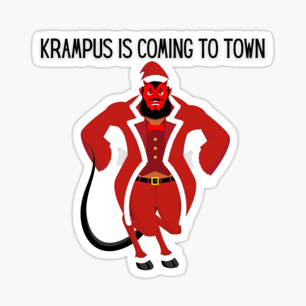 "Krampus is Coming " Sticker for Sale by Denvervineart | Redbubble