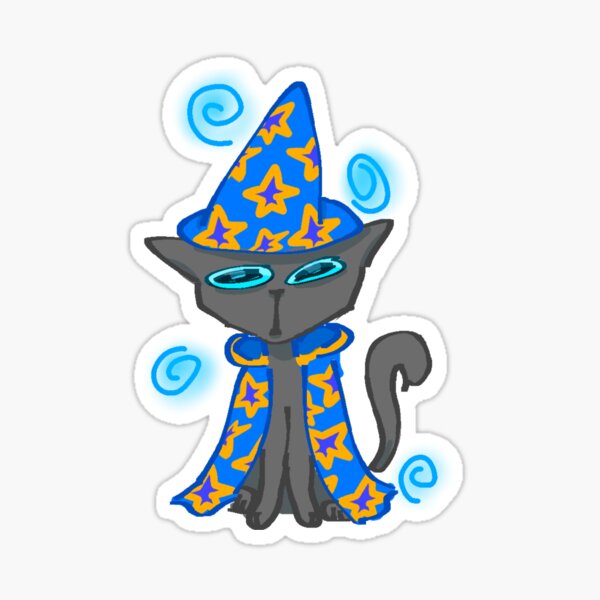 "Wizard cat." Sticker for Sale by Sillykatz | Redbubble