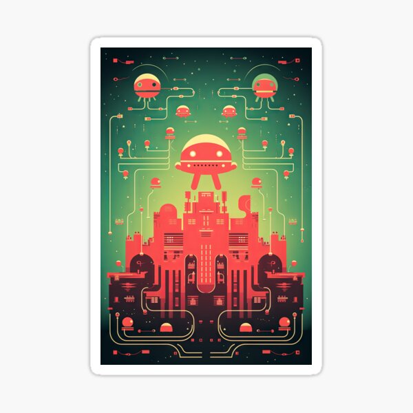 "Retro Space Invaders: Back to the Game" Sticker for Sale by ...