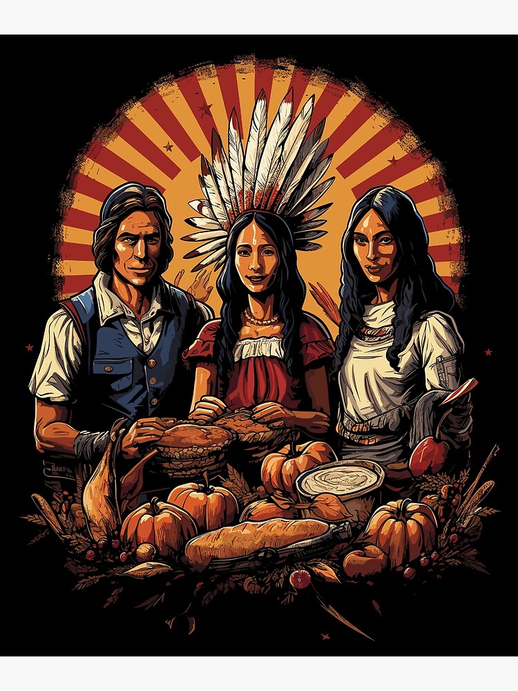 Pilgrims And Indians Wallpaper