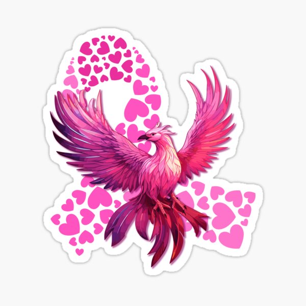 "October pink Breast Cancer phoenix ribbon" Sticker by Adelibaba ...