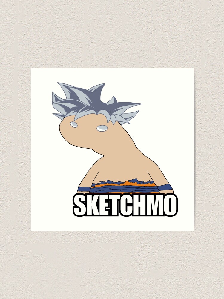 Lámina artística con la obra «Goku Ultra Instinto Sketchmo Meme» de ...