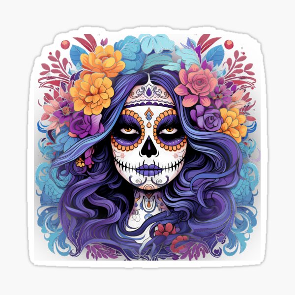 Pegatina con la obra « Bella catrina mexicana estilo anime» de apicon ...
