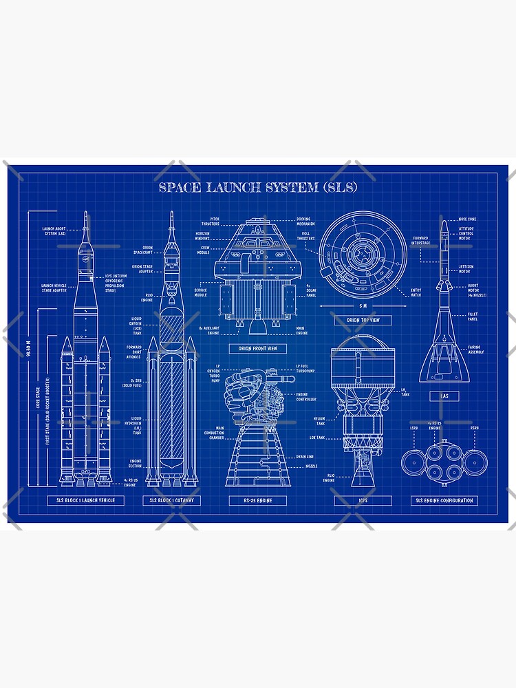 "Space Launch System (SLS) Blueprint" Art Board Print by BGALAXY ...