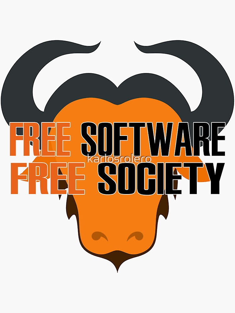 "GNU - Free Software" Sticker by karlosrolero | Redbubble