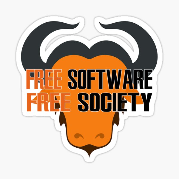 "GNU - Free Software" Sticker by karlosrolero | Redbubble
