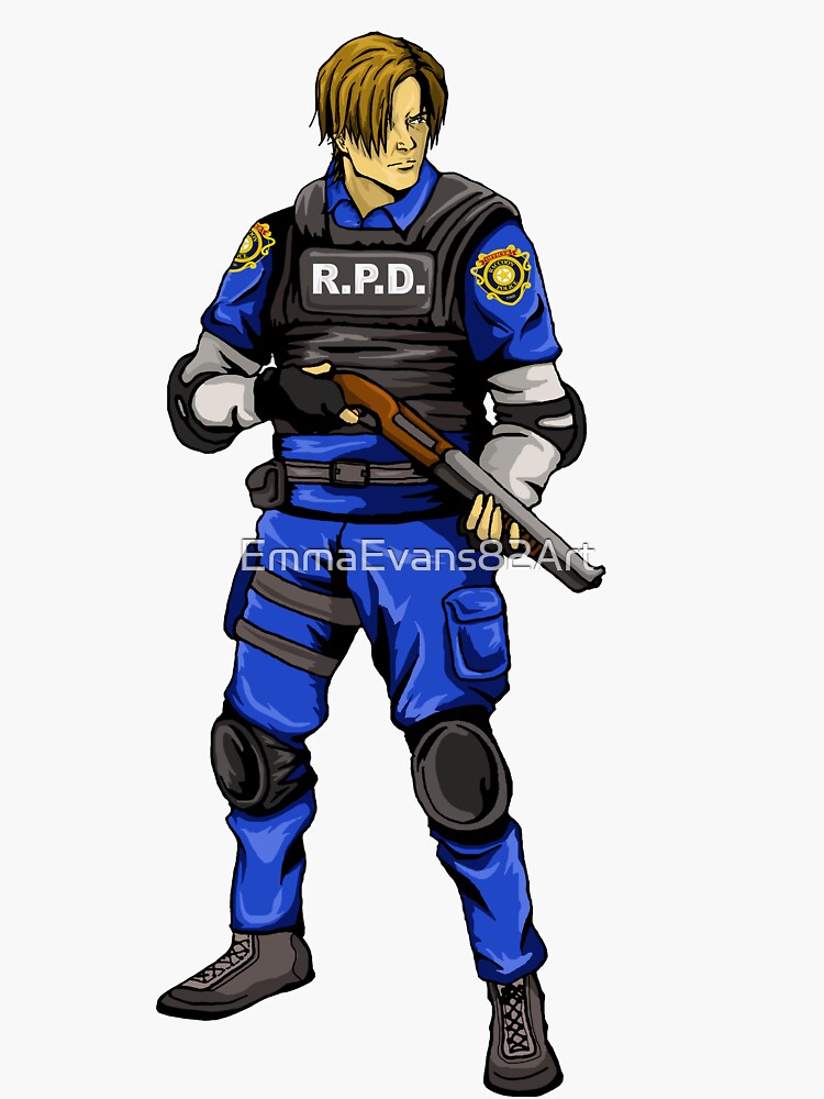 "Resident Evil Leon S. Kennedy" Sticker for Sale by EmmaEvans82Art ...