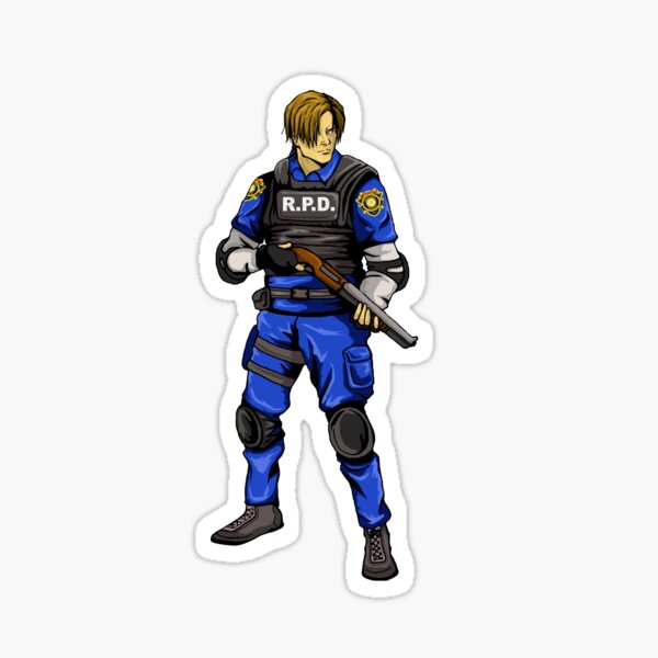 "Resident Evil Leon S. Kennedy" Sticker for Sale by EmmaEvans82Art ...