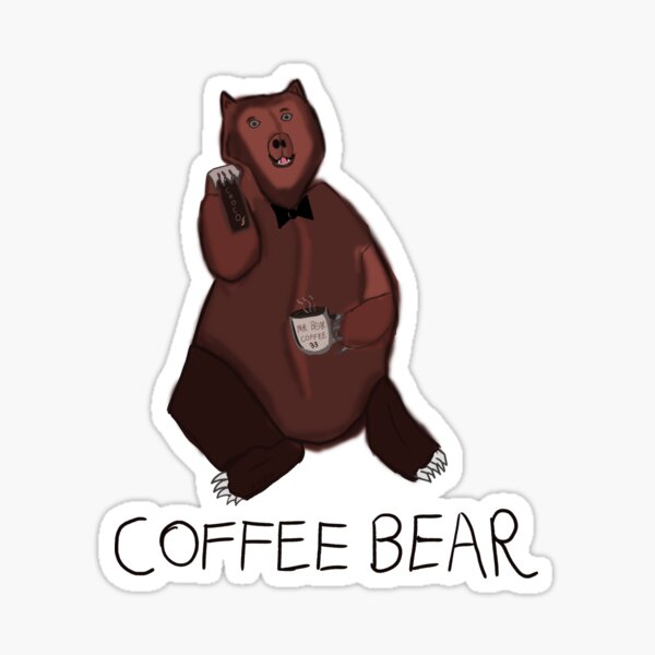 "Mr Coffee Bear " Sticker for Sale by UniverseStore33 | Redbubble