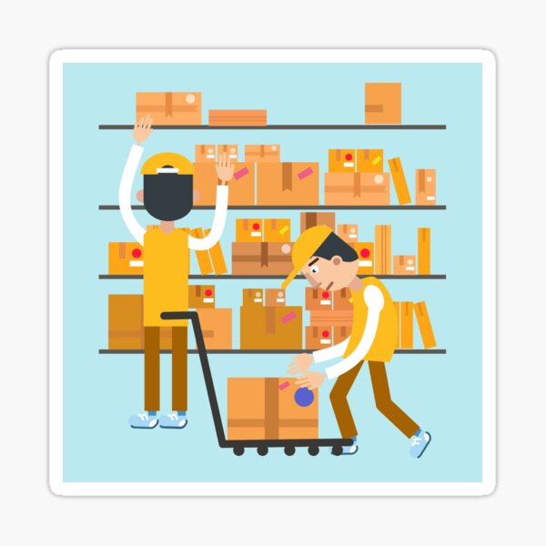 "Postmen Laid Parcels. Post Office. Postal Storage. " Sticker for Sale ...