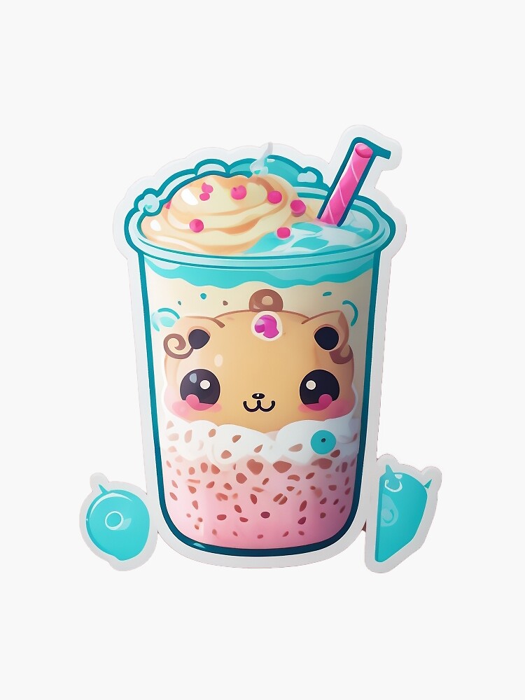 "cute boba tea sticker " Sticker for Sale by Zackyart2023 | Redbubble