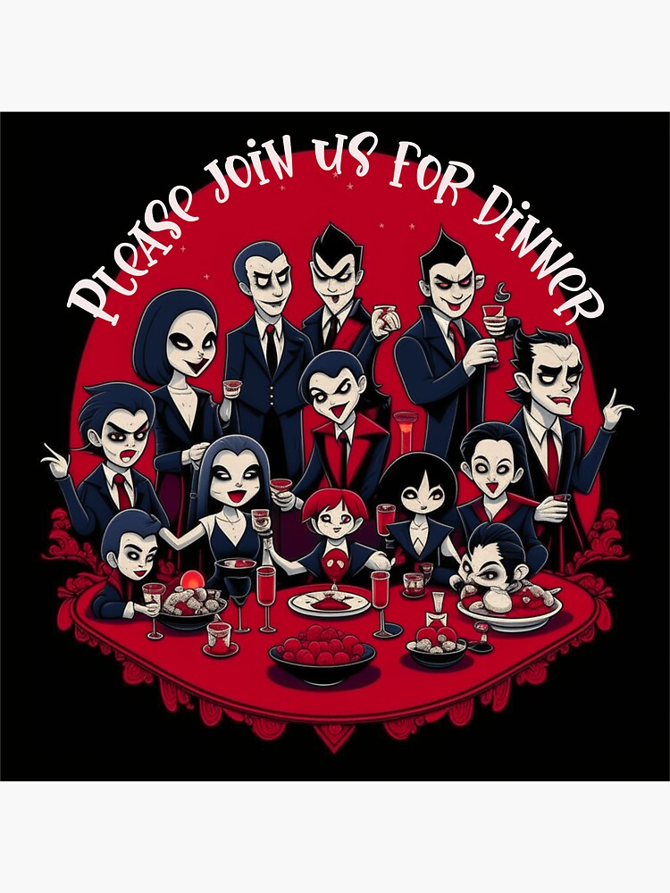 "Vampire Dinner Join Us" Sticker for Sale by Toadlyart | Redbubble