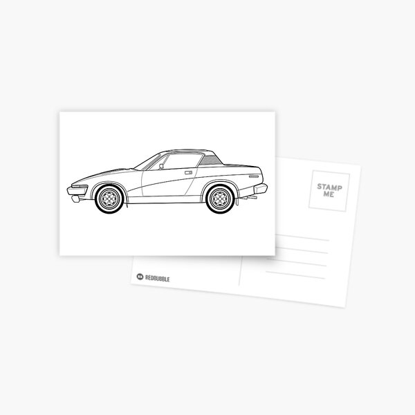 "Triumph TR7 Outline Drawing" Postcard by RJWautographics | Redbubble
