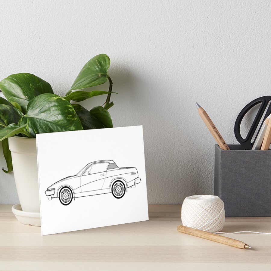 "Triumph TR7 Outline Drawing" Art Board Print by RJWautographics ...