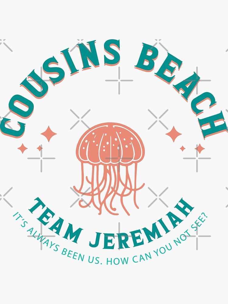 "Team Jeremiah Cousins Beach Summer I Turned Pretty" Sticker for Sale ...