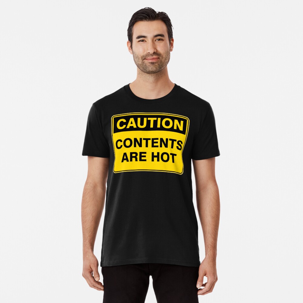 "CAUTION - CONTENTS ARE HOT" Sticker for Sale by HAUNTERSDEPOT | Redbubble