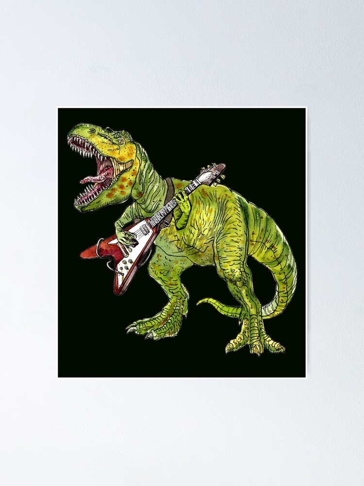 "Heavy metal dinosaur" Poster for Sale by naktis | Redbubble