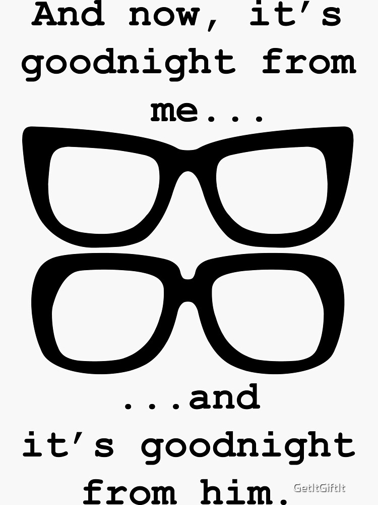 "Two Ronnies Goodnight Glasses" Sticker for Sale by GetItGiftIt | Redbubble
